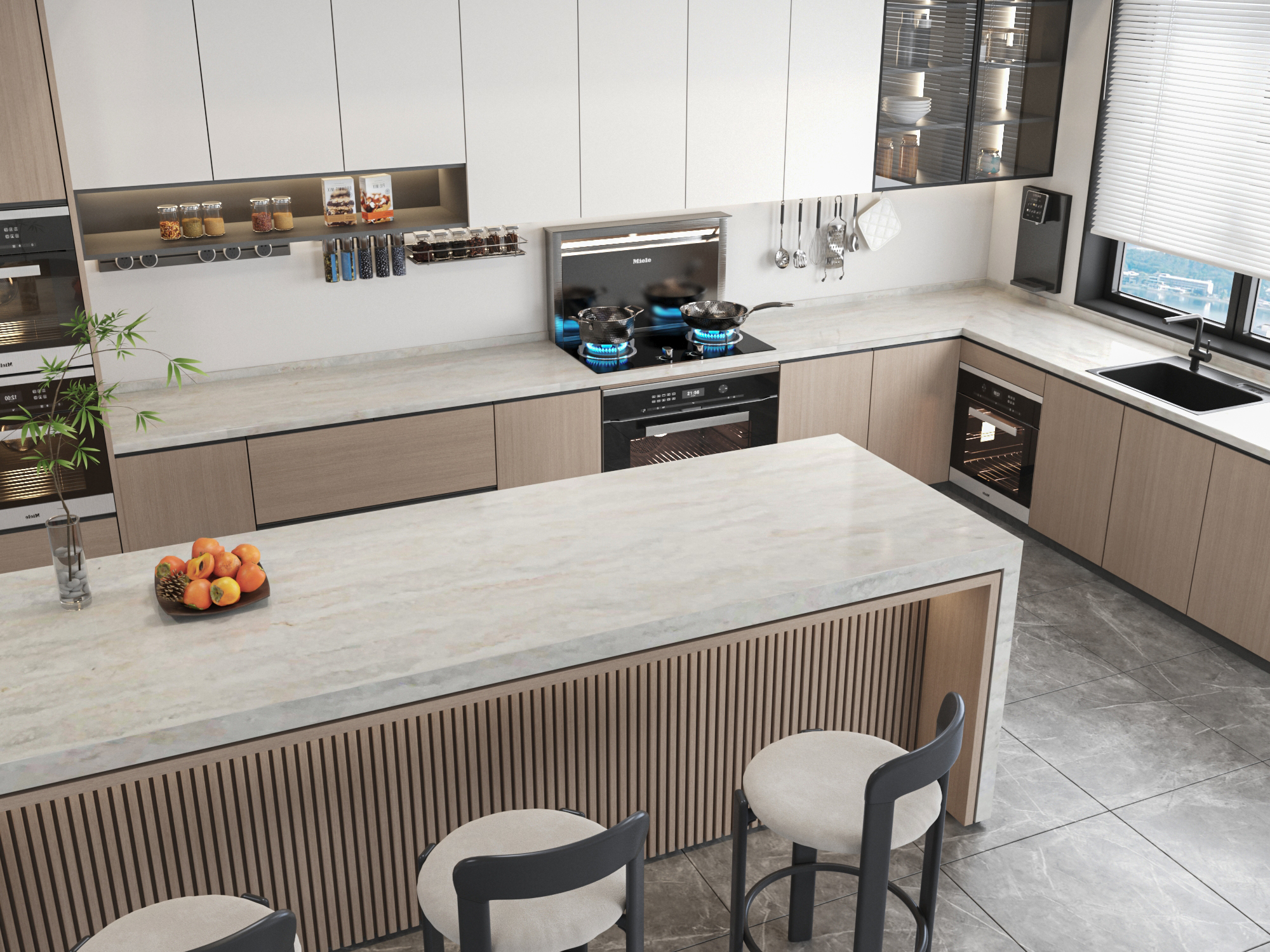 KKR-M6802 Custom Kitchen Countertops for USA Hotel Project | KingKonree