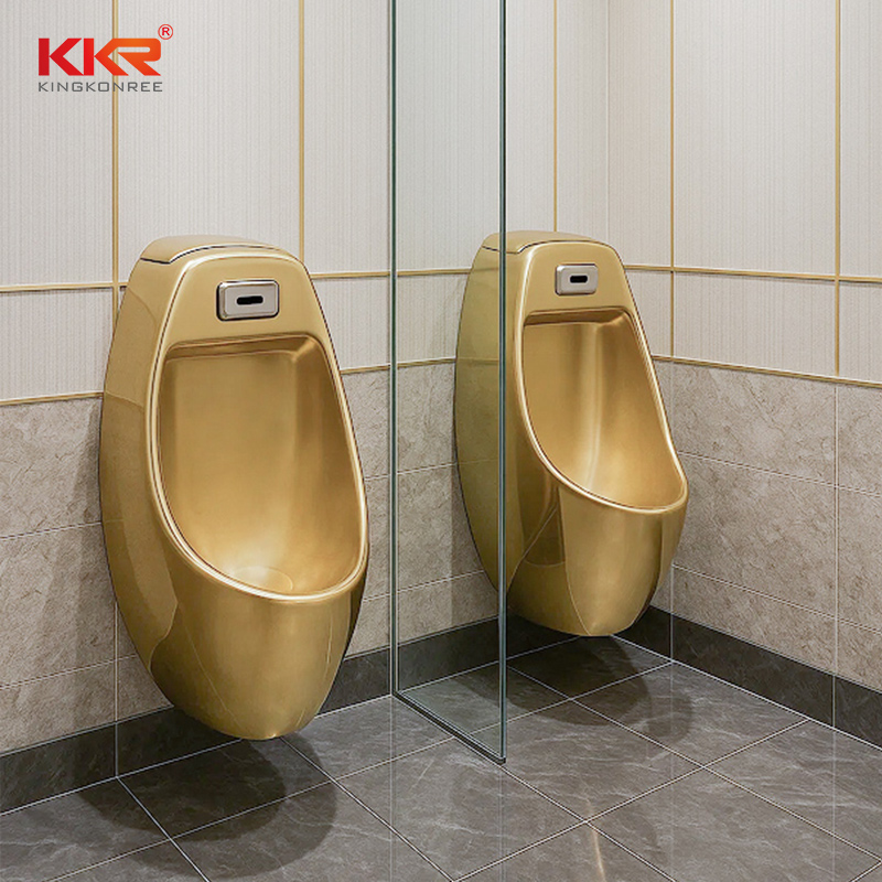Luxury Gold Wall-Mounted Urinal Modern Restroom Design for Hotels ...