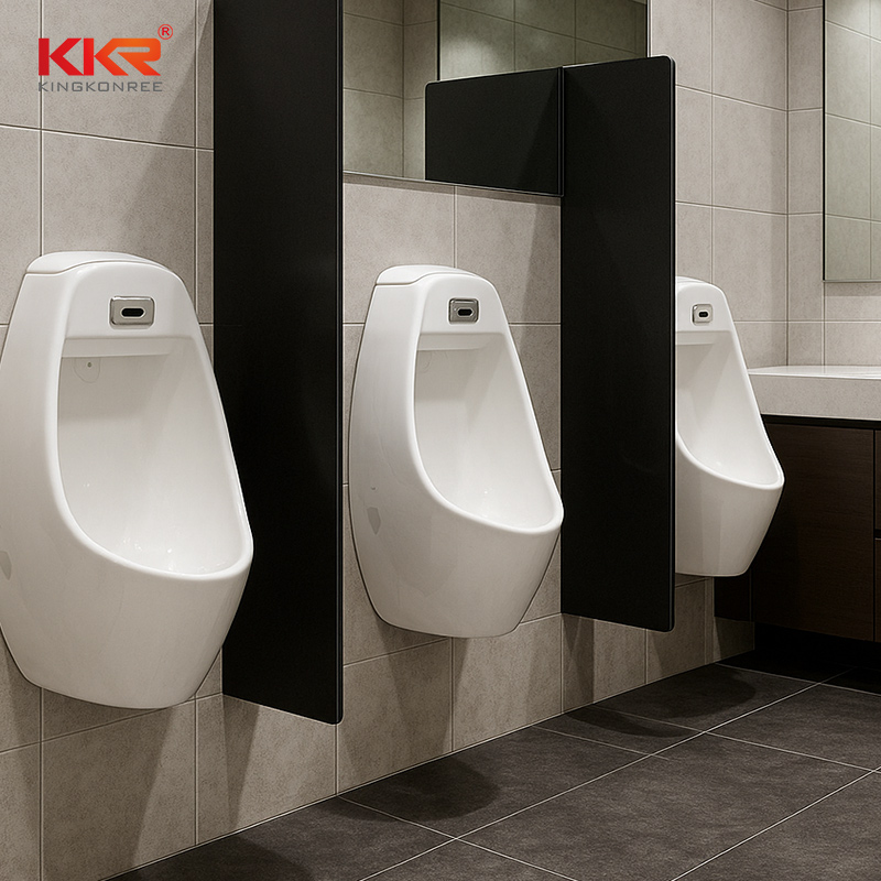 Modern White Wall-Mounted Urinal Sleek Commercial Bathroom Fixture for ...