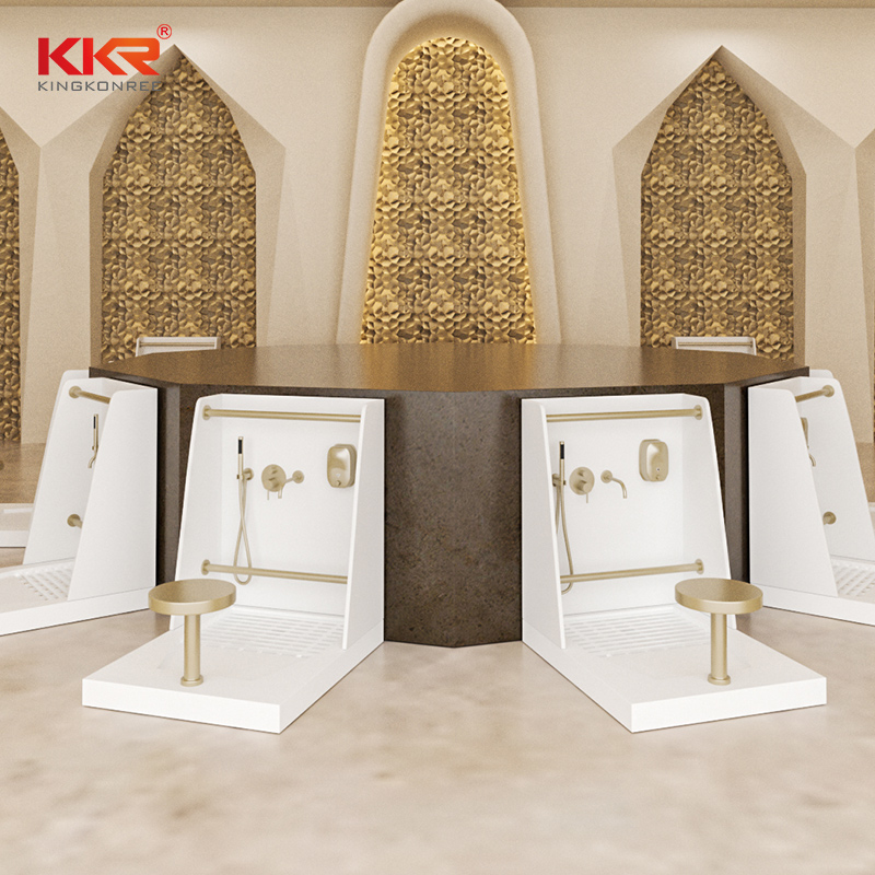 Premium Solid Surface Wudu Wash Station Hygienic Islamic Ablution Sink ...