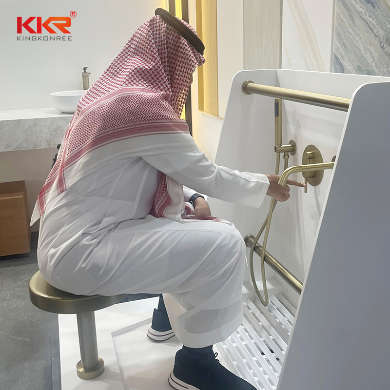 Premium Solid Surface Wudu Wash Station Hygienic Islamic Ablution Sink ...
