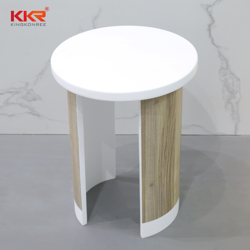 Solid Surface Bathroom Stool with Wood Grain Panel Hotel & Villa Custom ...
