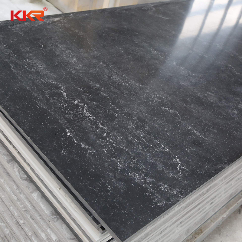 Black Texture Marble Resin Solid Surface Sheet KKR-M8856 | KingKonree