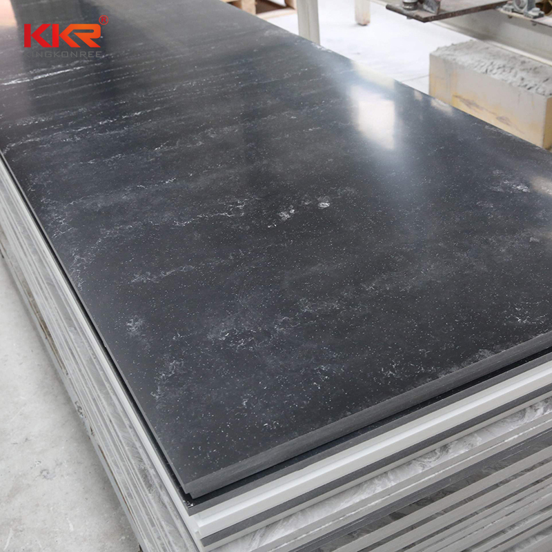 Black Texture Marble Resin Solid Surface Sheet KKR-M8856 | KingKonree