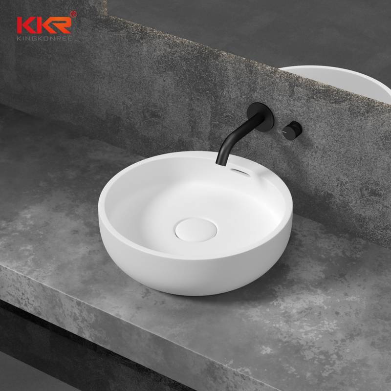 Hotel Above Counter Basin with Round Hand Wash Art Basin Sink | KingKonree