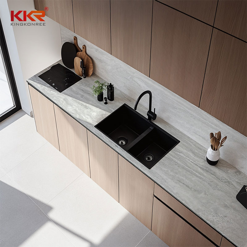 Precut Kitchen Countertop with Solid Surface Artificial Marble Stone ...