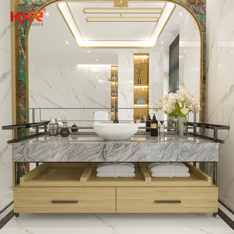 Solid Surface Vanities Cultured Marble Vanity Sink for Timeless Luxury Spaces | KingKonree