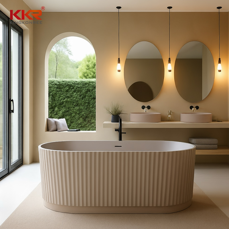 Customized Color Solid Surface Bathtub Elevating Hotel Bathrooms with Luxury and Style KKR-B114 ...